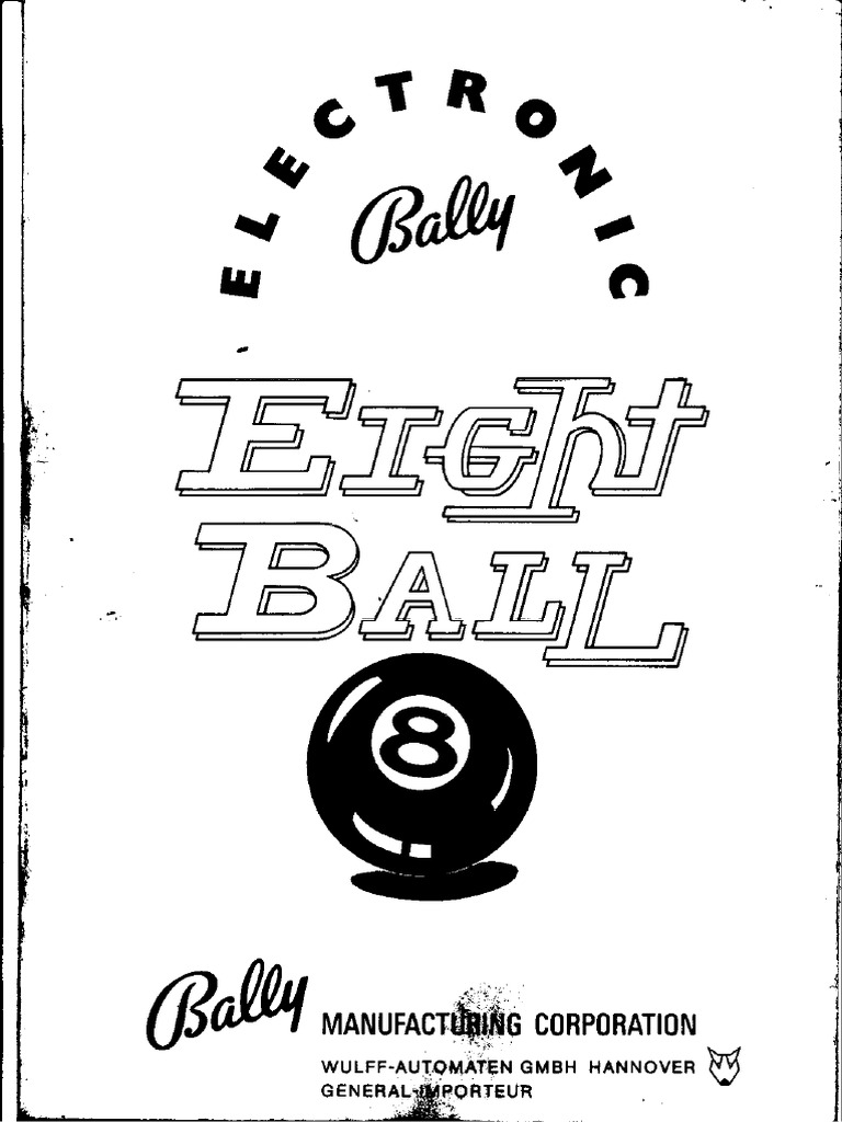 Bally 1977 Eight Ball German Manual | PDF
