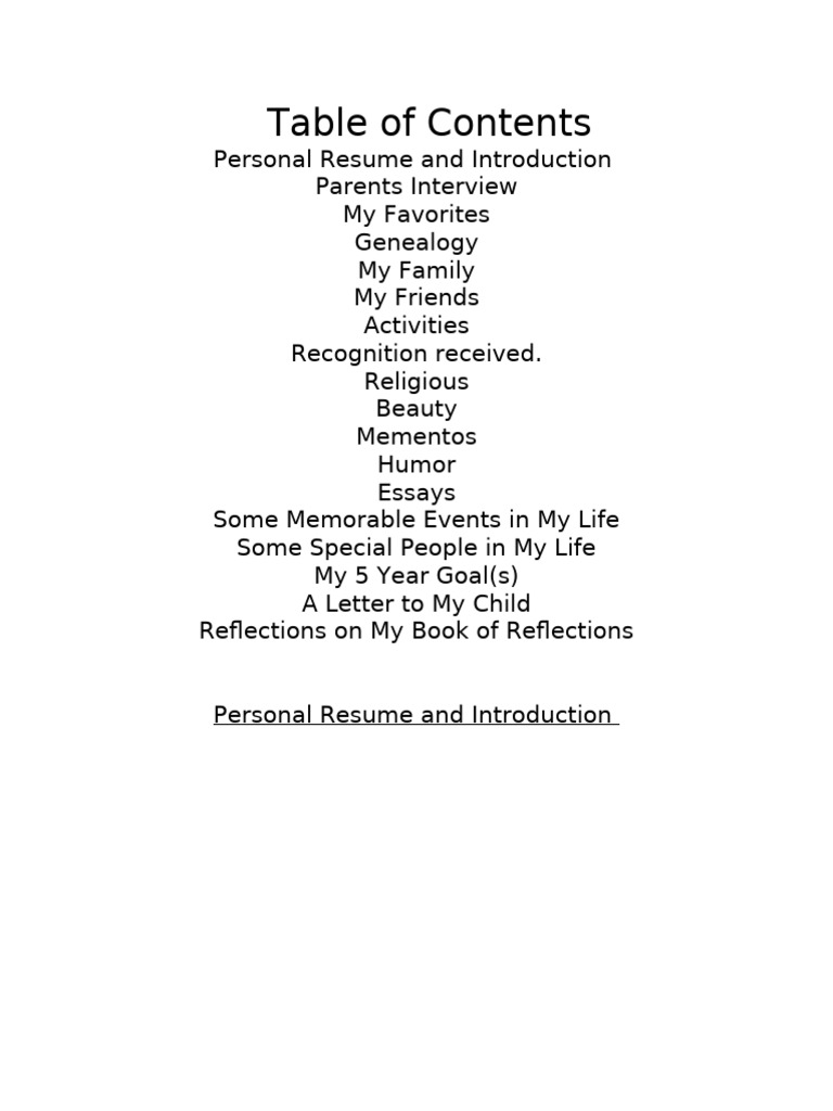 Personal Life Reflections and Goals | PDF