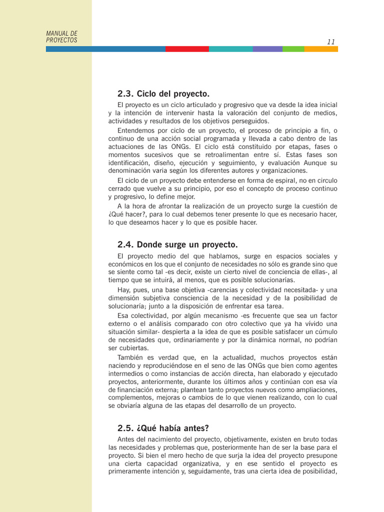 8. Manual de proyectos (Pags 12 a 81) | PDF | Diseño | Planificación