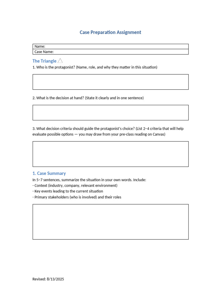 Case Preparation Assignment - Tagged | PDF
