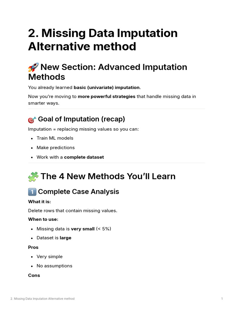 2. Missing Data Imputation Alternative Method | PDF | Computing | Information Retrieval