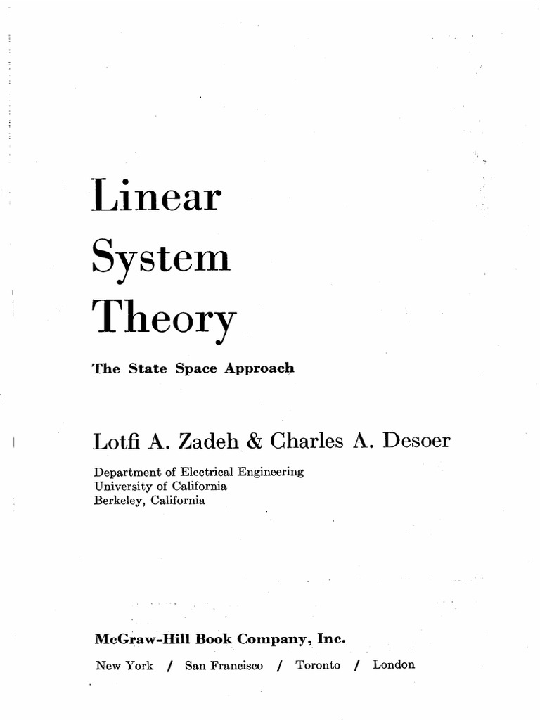 Vdoc.pub Linear System Theory the State Space Approach | PDF