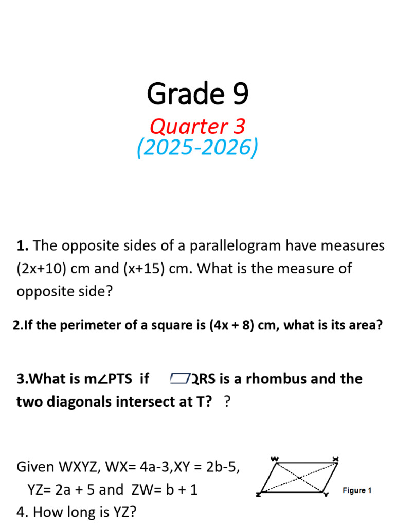 Grade 9 Geometry Questions and Problems | PDF | Triangle | Area