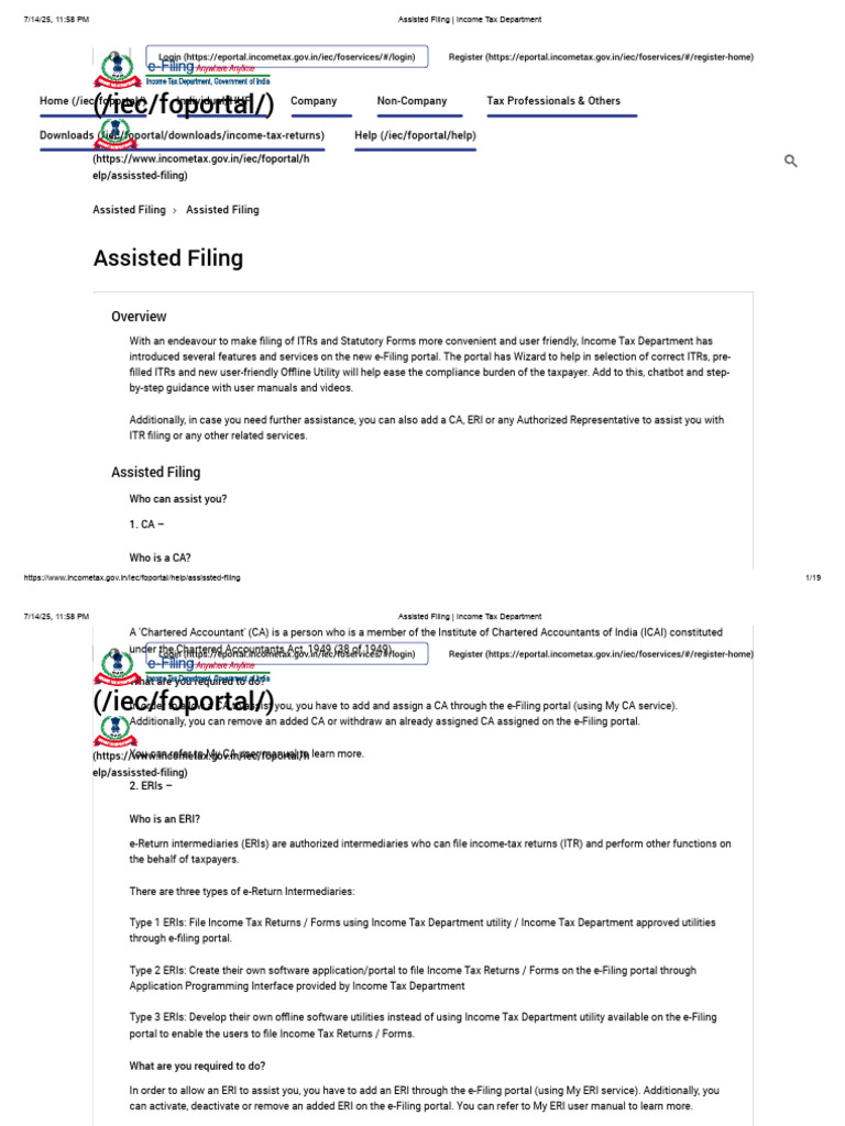 Assisted Filing for Income Tax Returns | PDF | Taxes | Government Finances