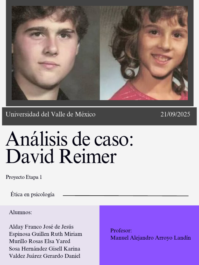 Análisis de caso real David Reimer | PDF | Moralidad | Psicólogo