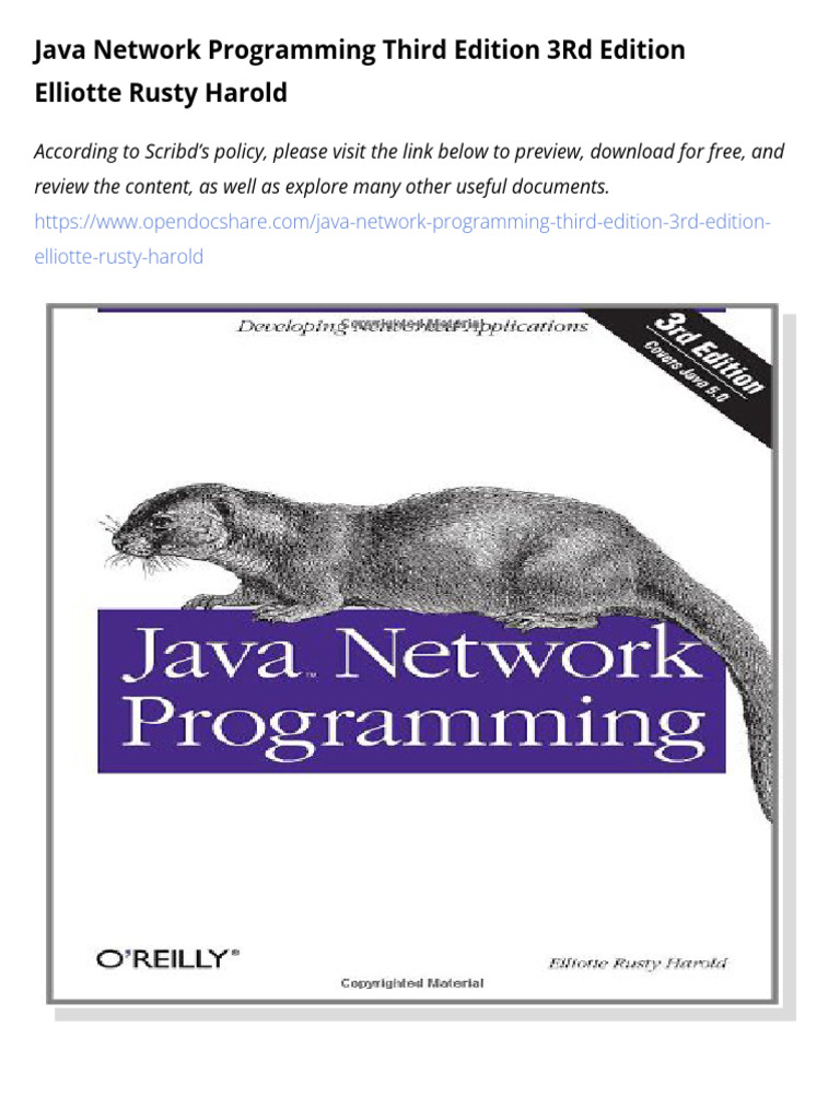 Java Network Programming Third Edition 3rd Edition Elliotte Rusty Harold | PDF | Network Socket ...