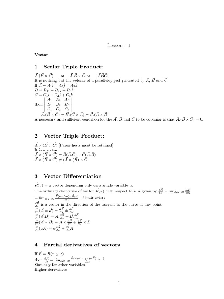 vector_1st | PDF | Divergence | Euclidean Vector