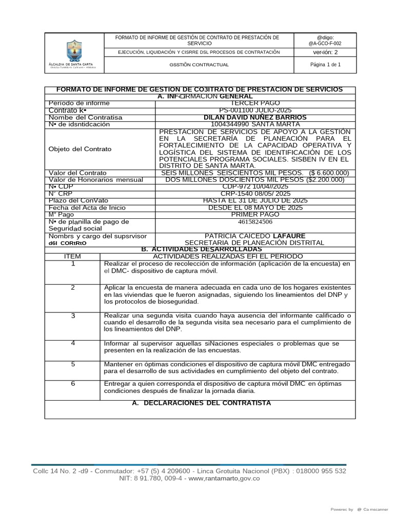 Inf Gestión Dylan | PDF