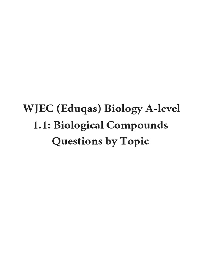 A-level Biology: Biological Compounds Guide | PDF | Biology | Cell Membrane