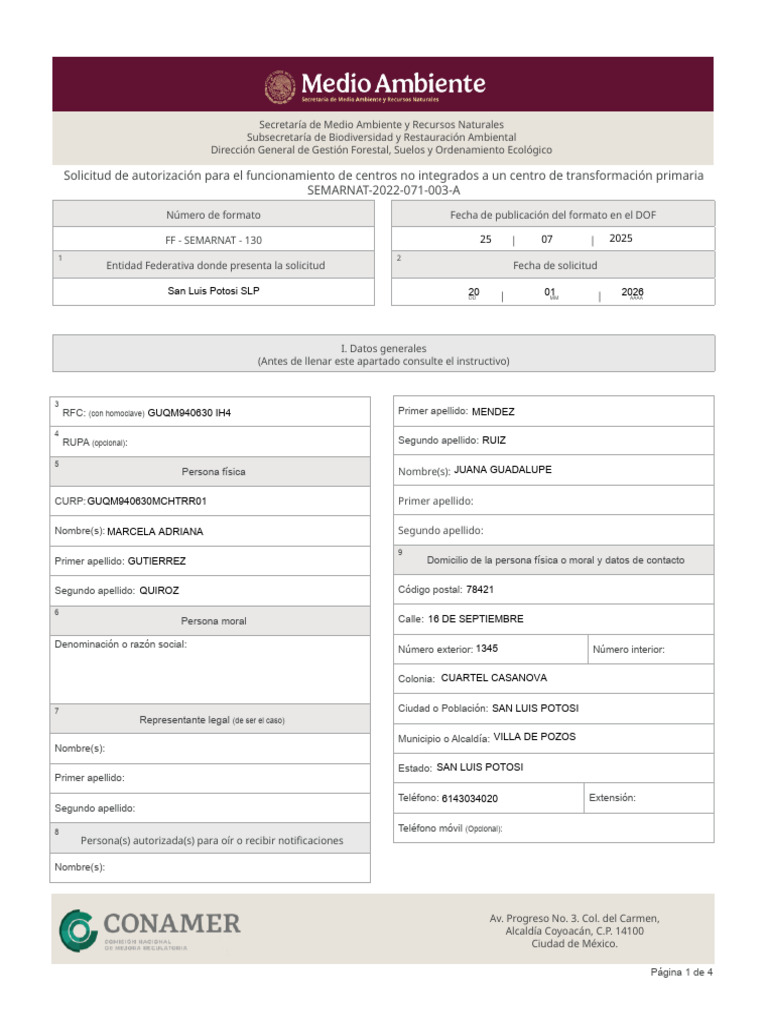 Solicitud SEMARNAT para Centros No Integrados | PDF | Ciudad de México