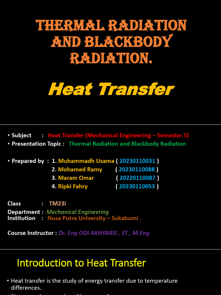 Thermal and Blackbody Radiation Overview | PDF | Electromagnetic ...