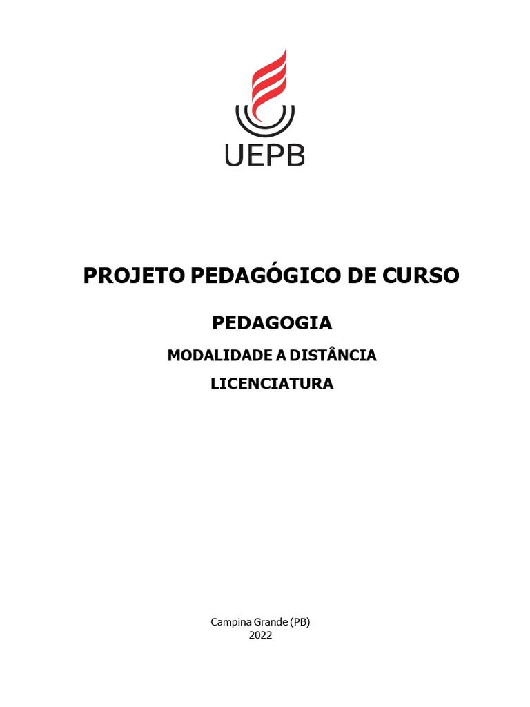 PPC do Curso de Pedagogia grade curricular-UEPB | PDF | Pedagogia ...