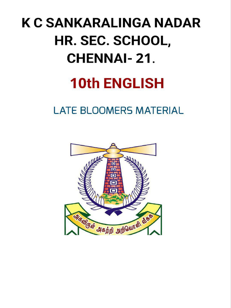 10th English Late Bloomers Material KCS | PDF