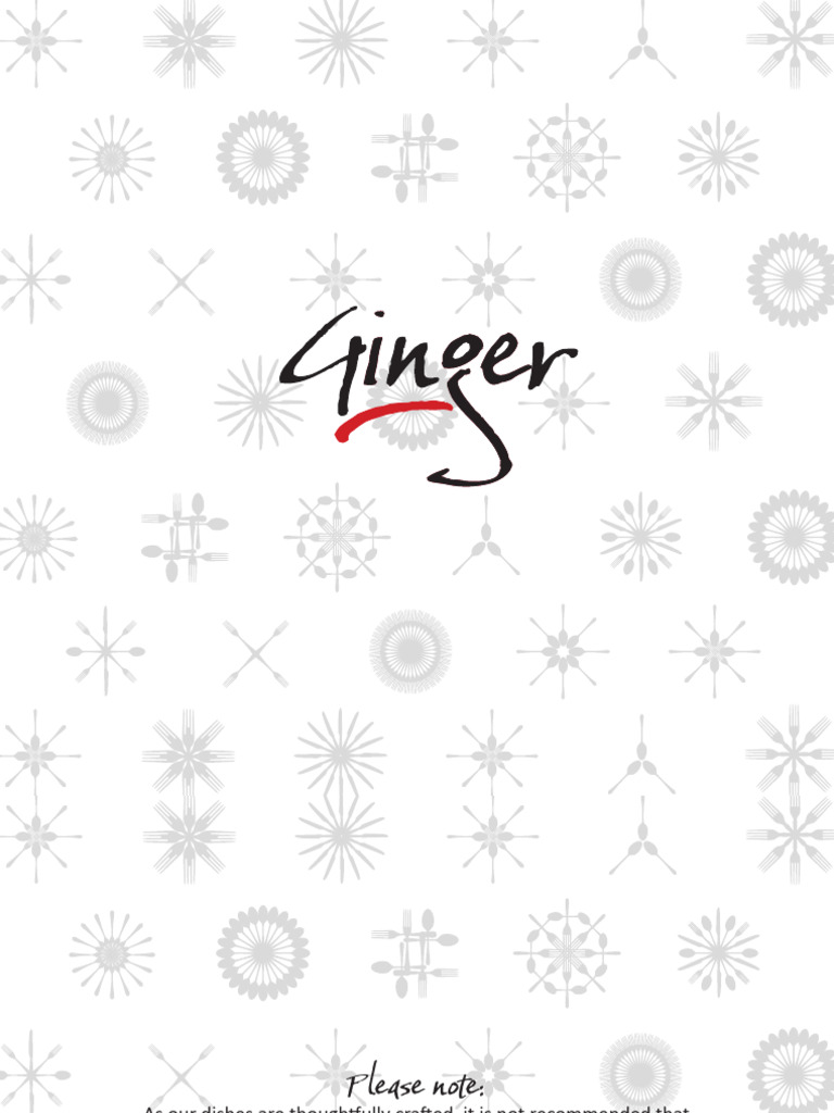 Ginger Restaurant Menu Highlights | PDF | Sauce | Salad