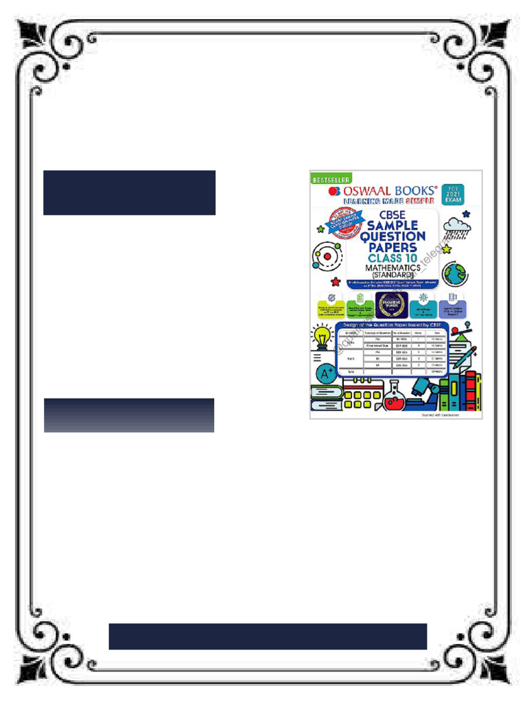 Oswaal Class 10 CBSE 2020 21 Maths standard 1st Edition Oswaal eBook ...