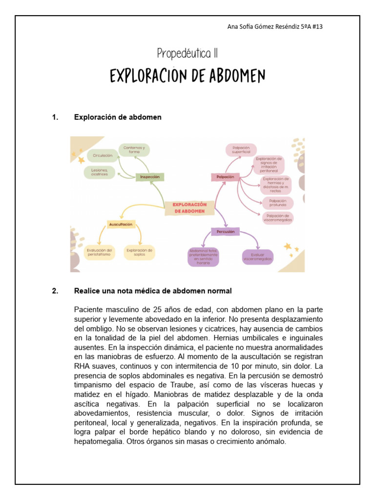 exploración de abdomen | PDF | Abdomen | Intestino grueso