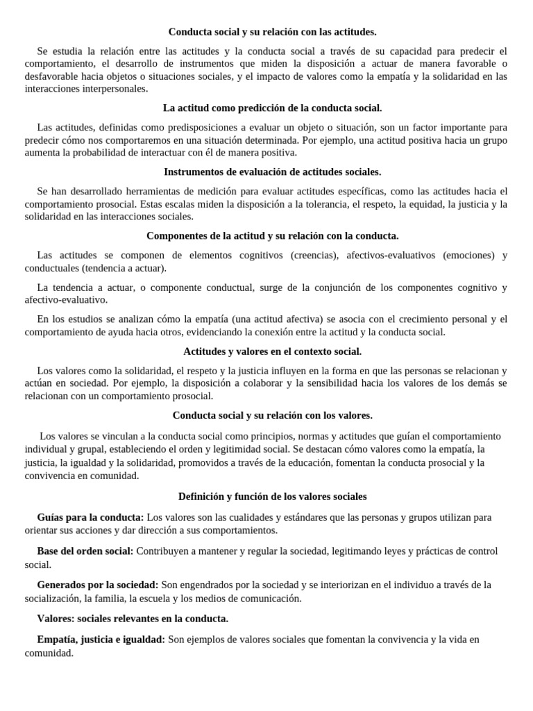 Actitudes y Conducta Social: Influencias y Valores | PDF ...