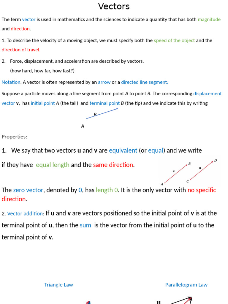Understanding Vectors in Mathematics | PDF | Euclidean Vector | Physics