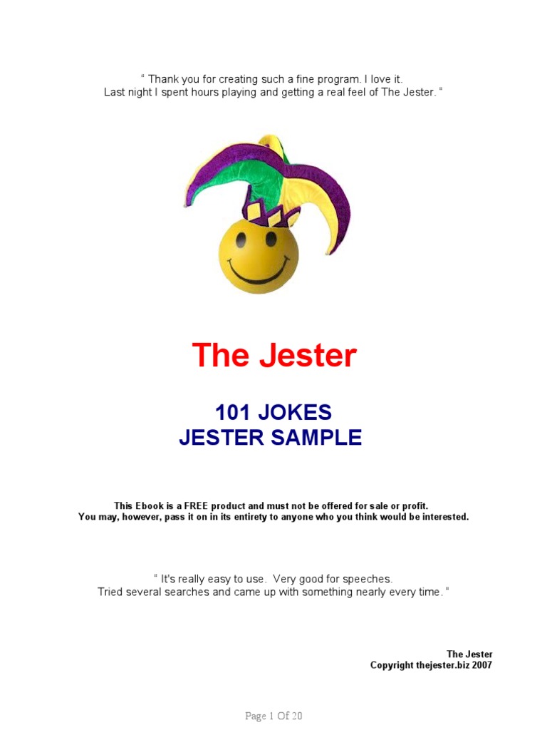 The Jester's Joke Ebook | PDF | Jokes | E Books