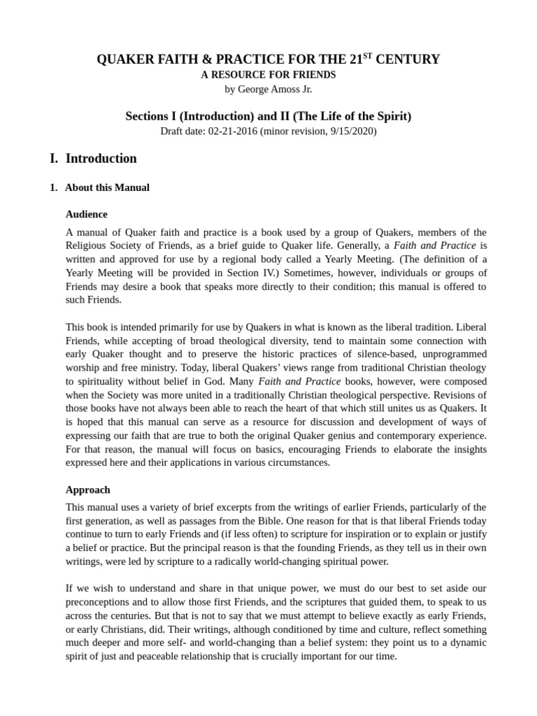 amoss-fp-i-ii-09-15-20r | PDF | Quakers | Faith