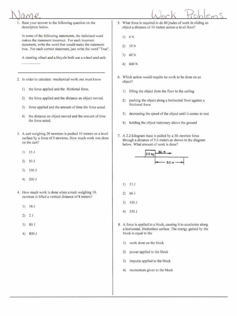 Work Problems With Key | PDF
