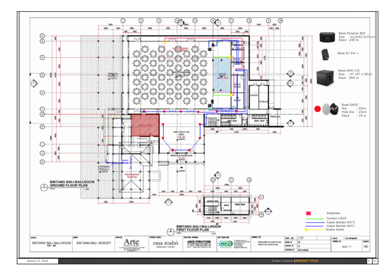 Layout Titik Speaker Bose Ballroom Bintang Bali Resort Revisi 1 | PDF