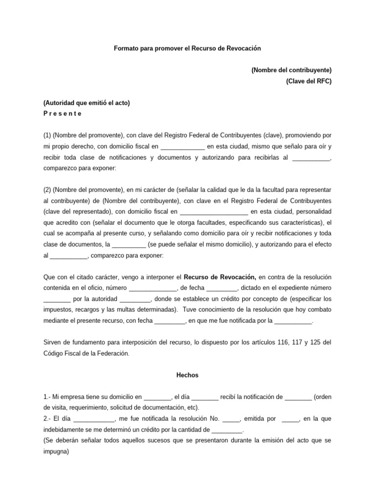 Recurso de Revocacin Relativo Al Numeral 121 Del Cff | PDF | Justicia | Crimen y violencia