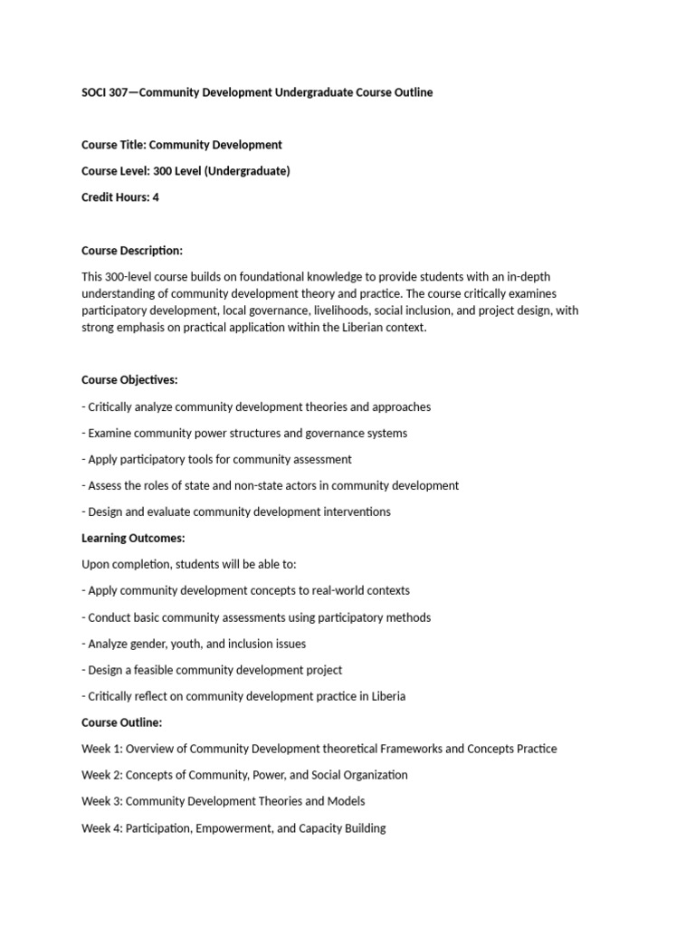 SOCI 307 Teaching Outline | PDF