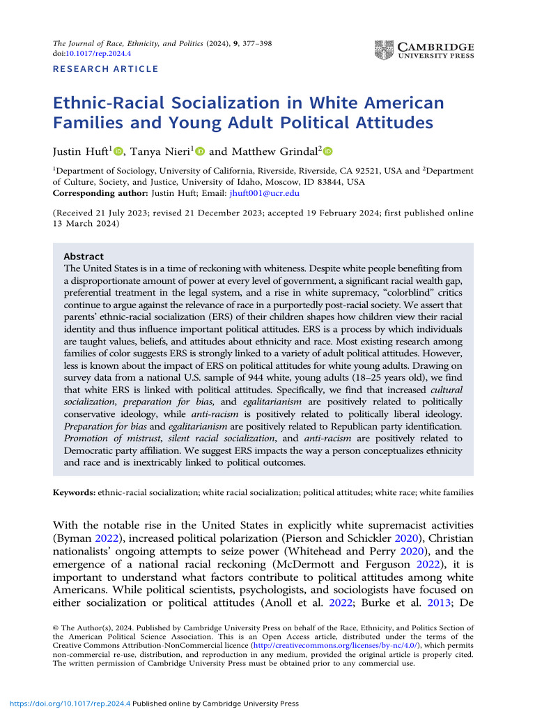 Huft ethnic-racial-socialization-in-white-american-families-and-young ...