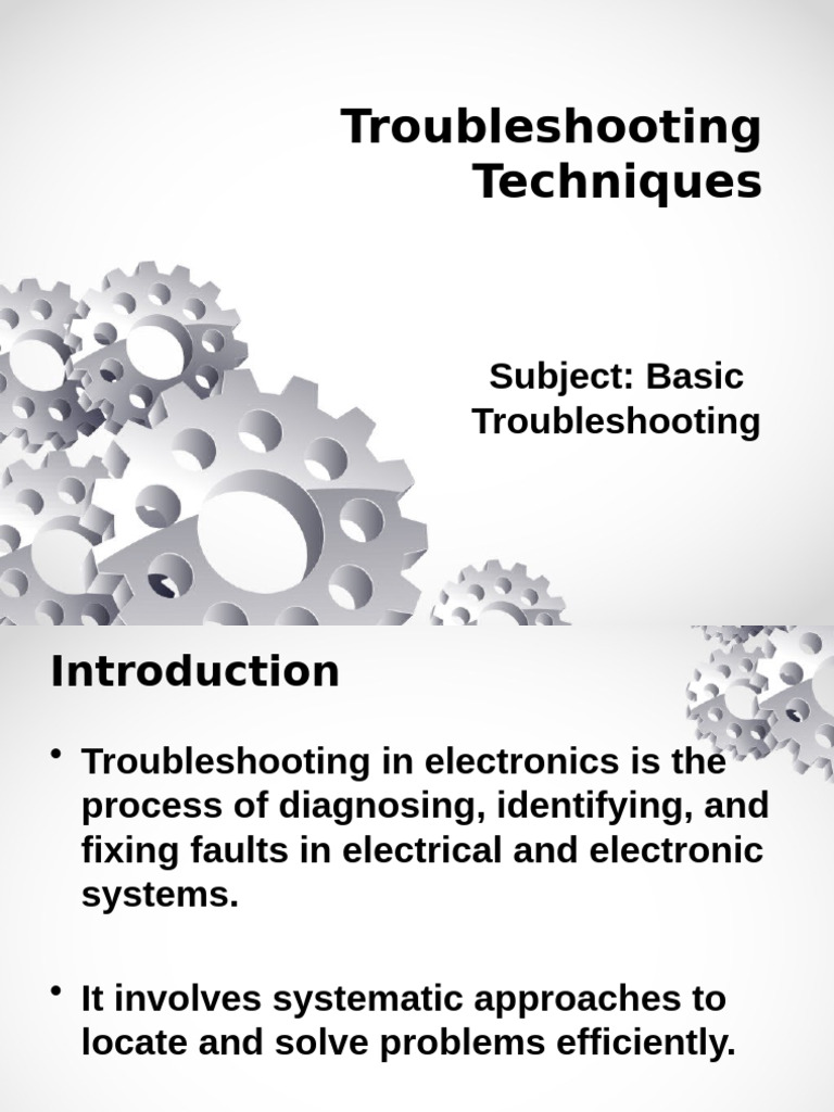 Troubleshooting_Techniques_Electronics | PDF | Troubleshooting ...