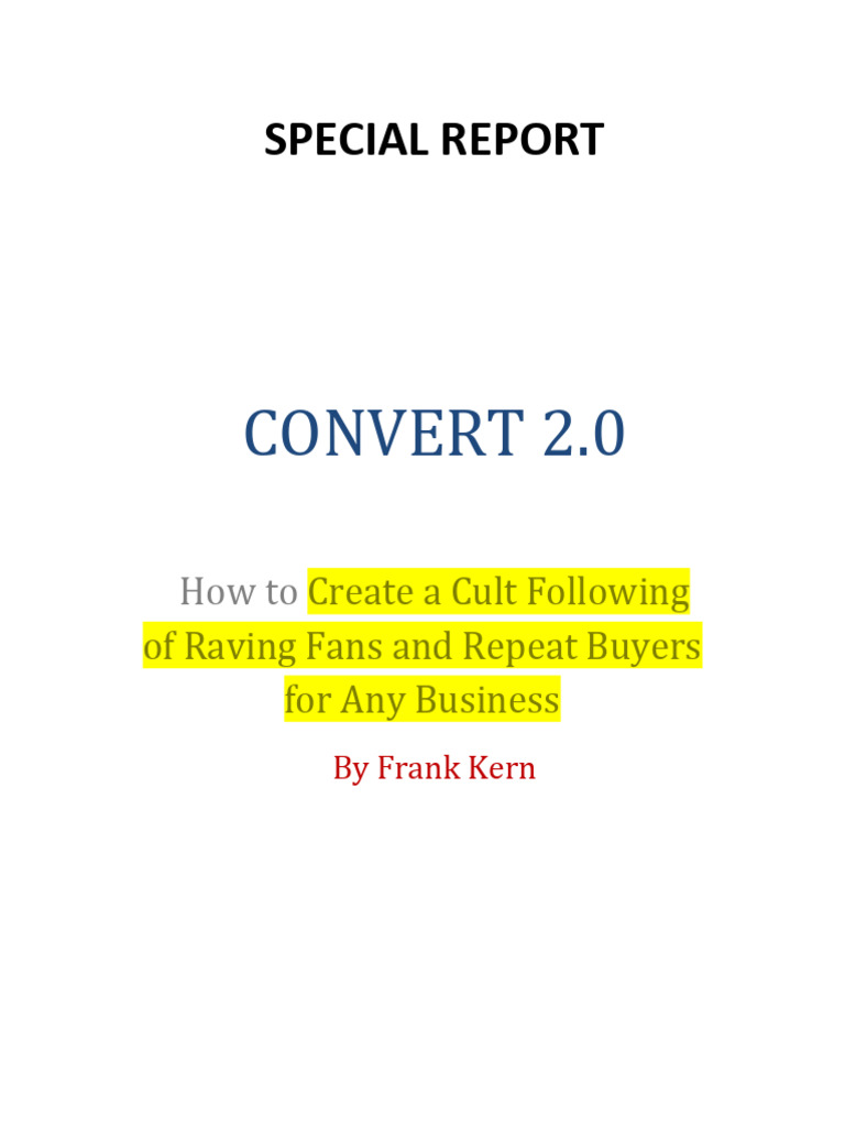 Frank Kern - Convert 2.0 | PDF