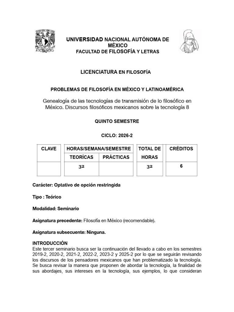 2b. Barrón_Francisco_problemas_de_filosofía_en_México_y_Latinoamérica_2026-2_(1) | PDF | México ...