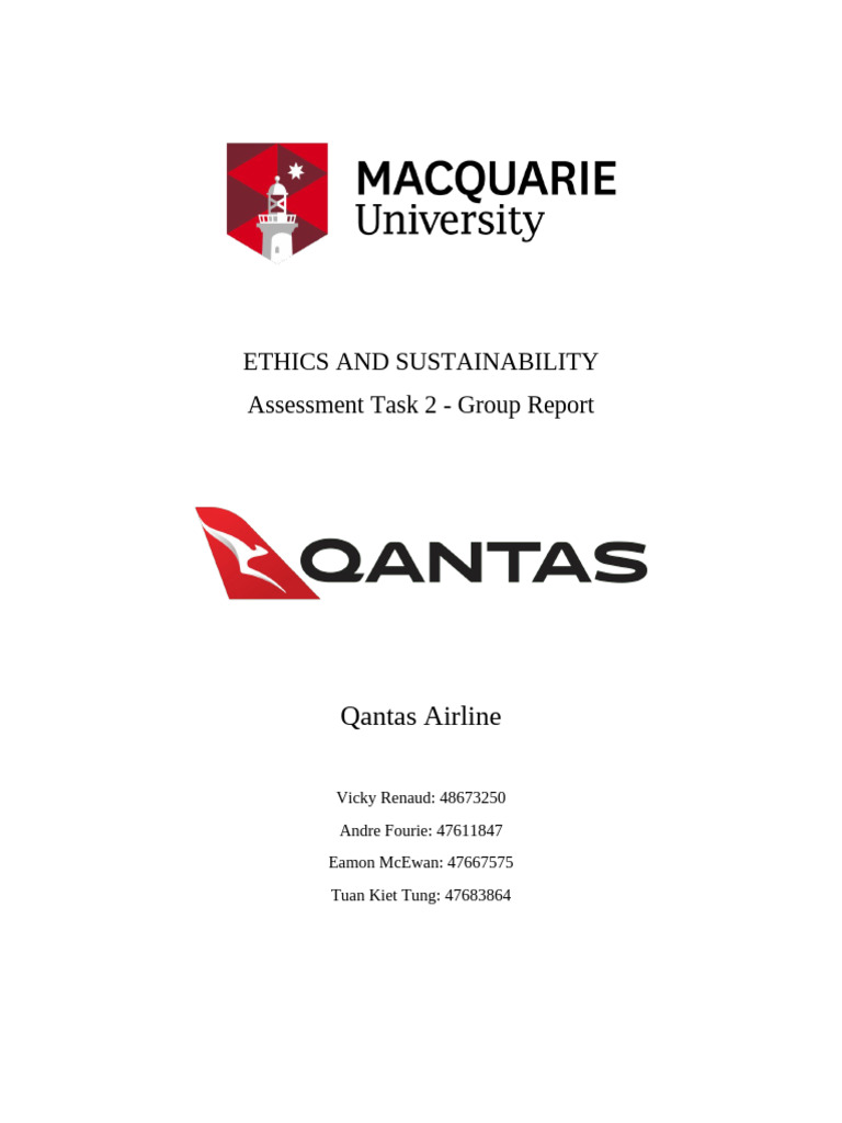 Qantas Airlines: Ethics & Sustainability Review | PDF | Corporate ...