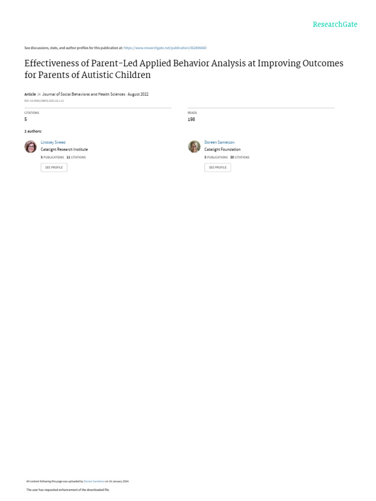 Parent-Led ABA for Autistic Children | PDF | Autism | Mental Disorder
