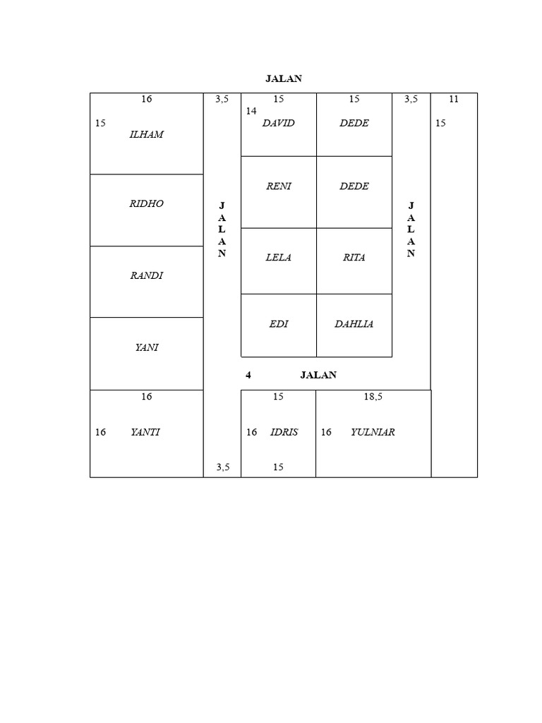 Denah Kaplingan Tanah (1) | PDF