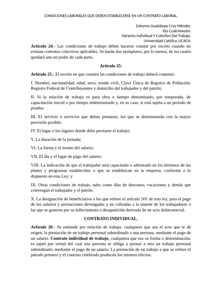 CONDICIONES LABORALES | PDF | Derecho laboral | Labor