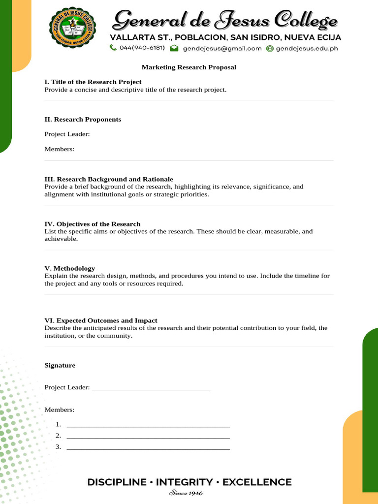 Marketing Research Proposal Outline | PDF