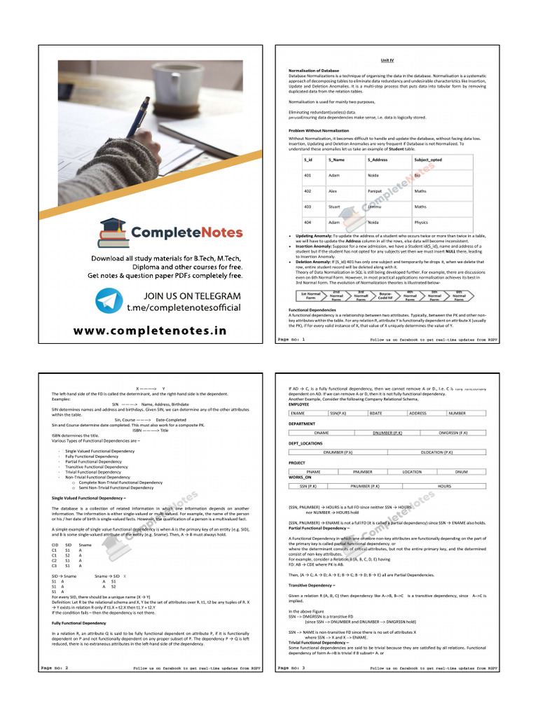 Unit 4 - Database Management System (IT405) - Converted | PDF