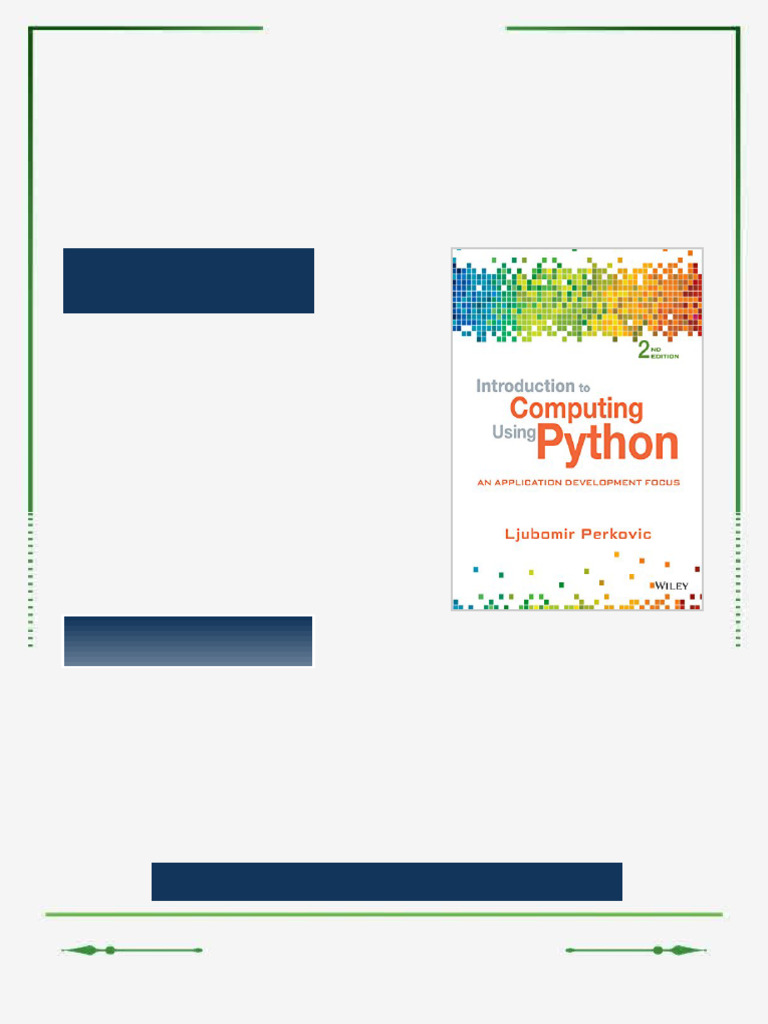 Introduction to Computing Using Python: An Application Development Focus, 2nd Edition – Ebook ...