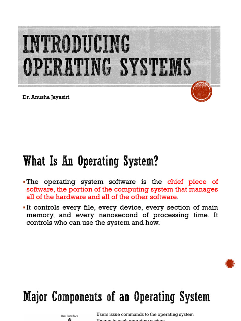 Lecture 2 - Introducing Operating Systems | PDF | Operating System ...