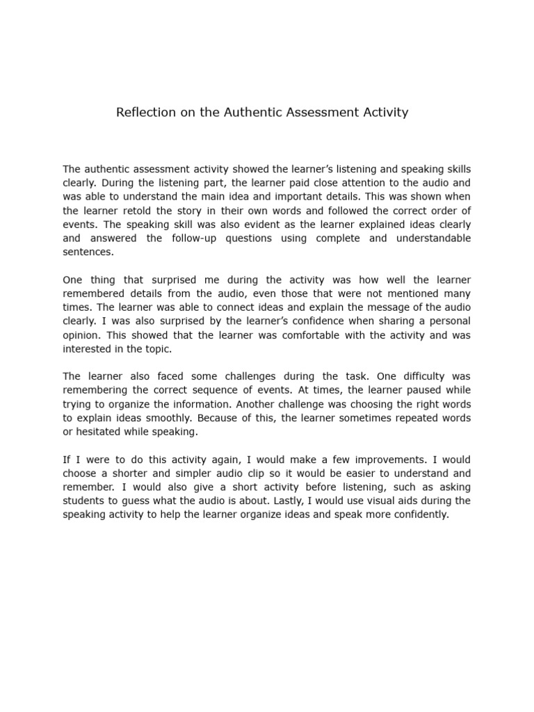 Authentic Assessment | PDF