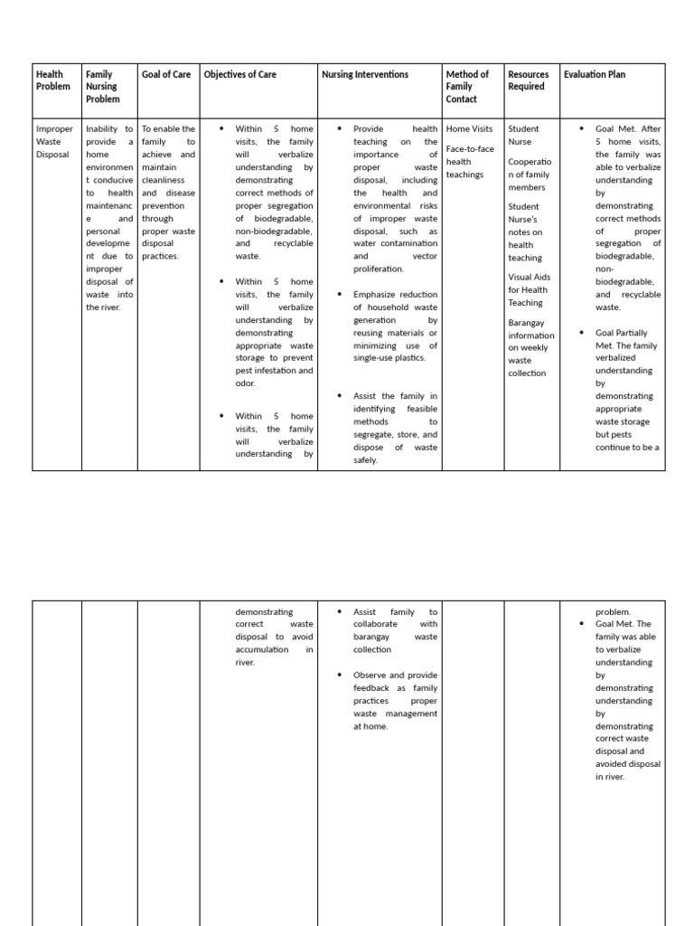 Family Waste Disposal Improvement Plan | PDF | Waste Management | Waste
