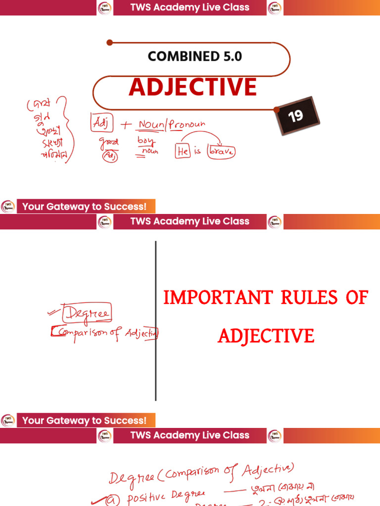 TWS Academy Adjective Rules Guide | PDF | Linguistics | Linguistic ...