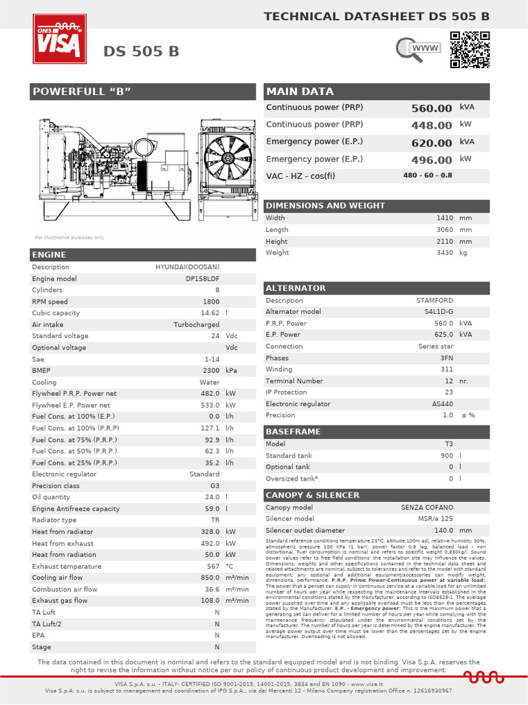 Powerfull Ds 505 b b 480v 60hz En | PDF | Engines | Mechanical Engineering