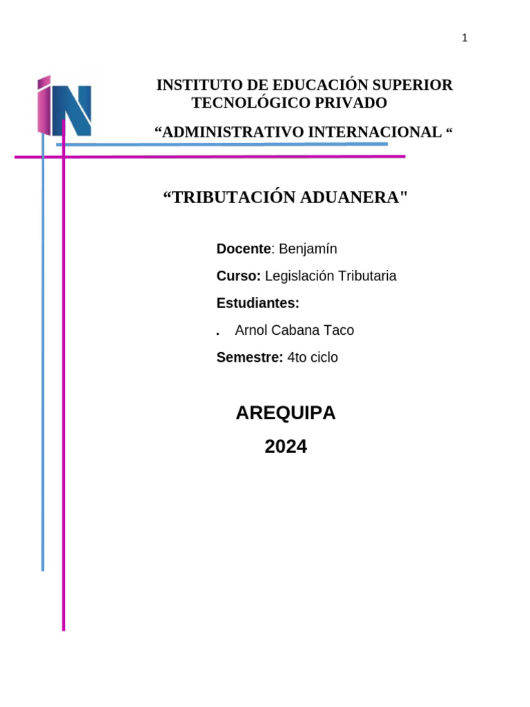 CABANA TACO ARNOL | PDF | aduana | El comercio internacional