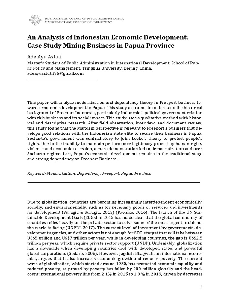 Analysis of Indonesian Economic Development Case S | PDF ...