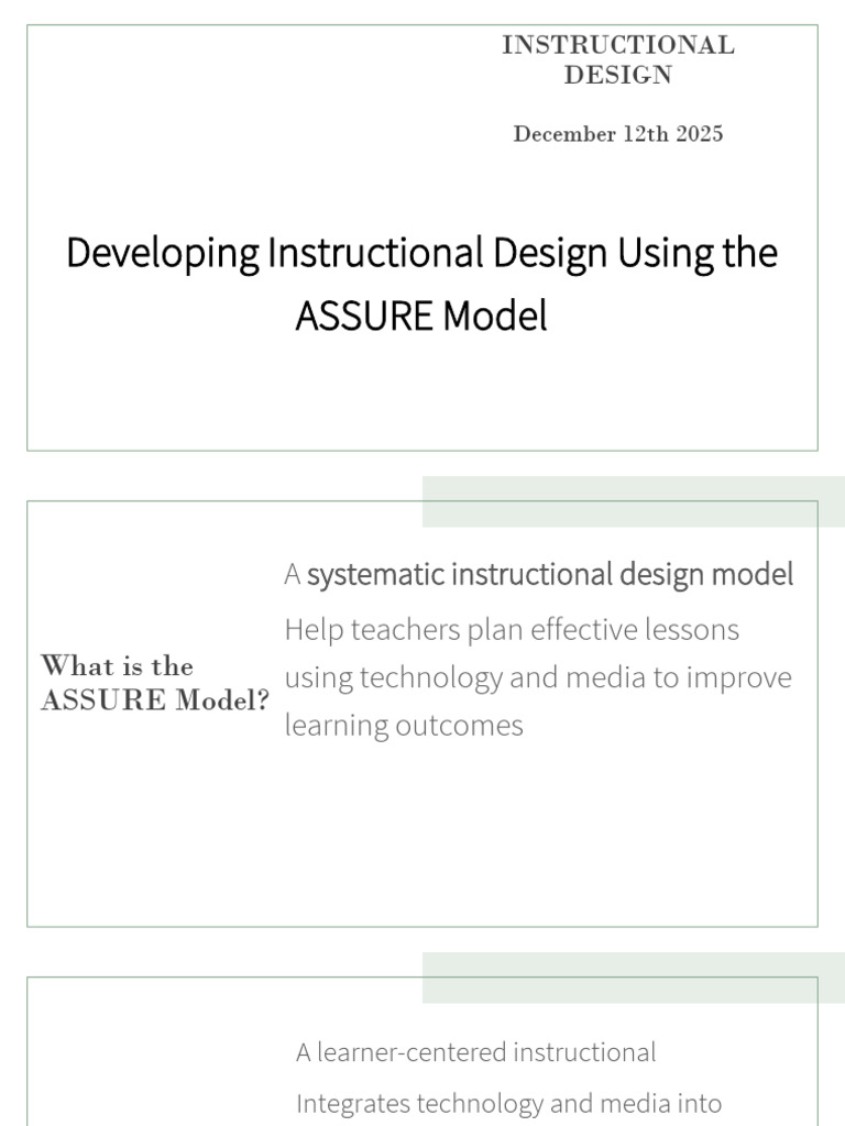 ASSURE Model for Effective Instructional Design | PDF