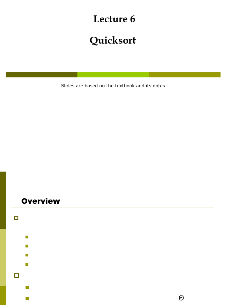 Lecture6 Quicksort-25 26 | PDF