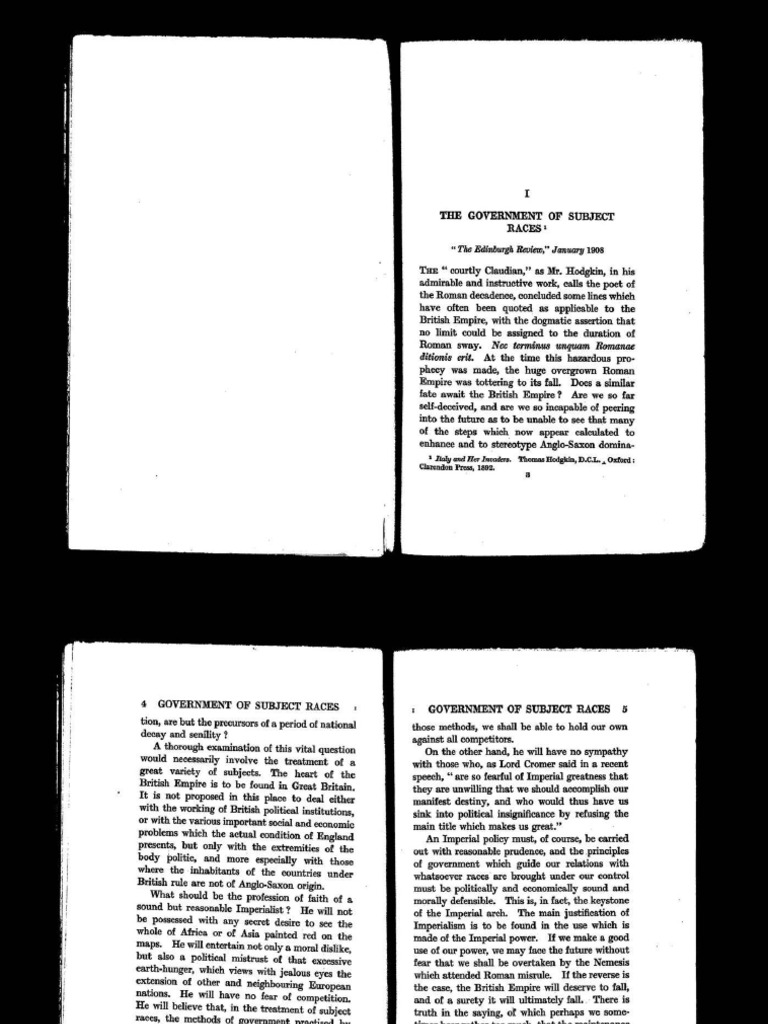 Government of Subject Races | PDF