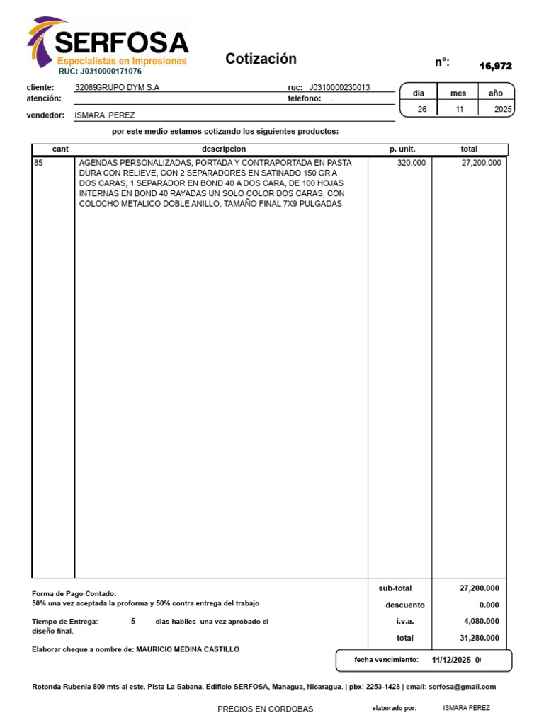 16972 cotizacion | PDF